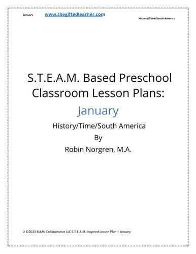 Preschool Lesson Plans daily Curriculum STEAM Reggio Montessori JAN