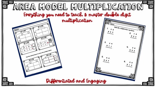Area Model Double Digit Multiplication by Simply B Teaching | TPT