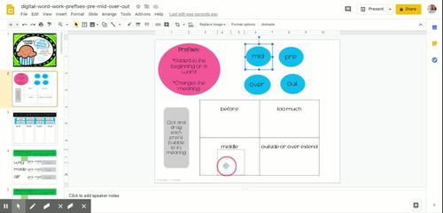 Digital Word Work: Prefixes: pre-, mid-, over-, & out- | TPT