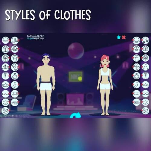 Styles and Types of Clothes / Dress Up / PowerPoint Game by English PROPS