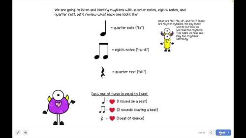 Quarter, Eighth Note & Rest Rhythm Listening Game | Interactive Digital ...