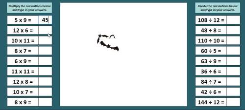 Haunted House Multiplication and Division to 12 Pixel Art Mystery