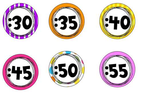 Circus Classroom Theme Clock Labels by Southern Style Teacher | TPT
