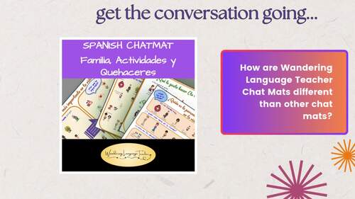 Spanish Family Chat Mat (Family, Chores, Activities) | TPT