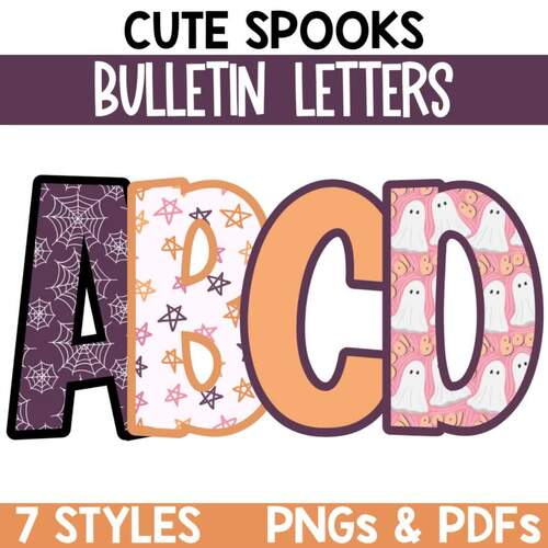 Cute Halloween Bulletin Board Letters / Clipart / Lettering Pack