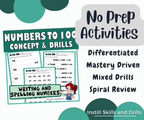 Writing and Counting Numbers to 100 Practice and Enrichment Worksheets