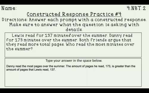 4.NBT.2 Constructed Responses Google Classroom™ & Worksheets | TPT