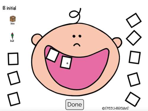 Baby Teeth Boom Cards Speech Therapy Articulation Separated by Sound ...