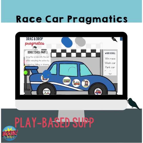 Race Car Boom Cards™ & Printable Play-Based Pragmatics Worksheets AAC ...