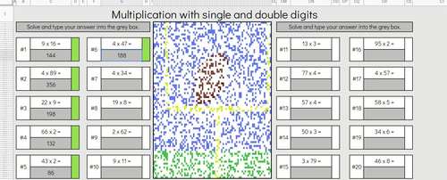 Digital Math Pixel Art | Mystery 5th Grade Fluency Multiplication ...