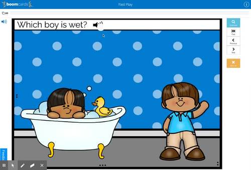 Boom Cards Digital Activity for Concepts Wet & Dry by Speech Hamster