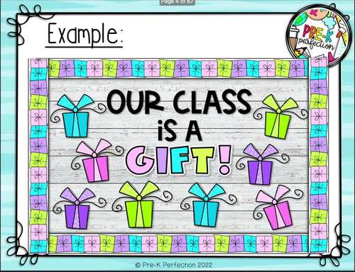 Pastel Gifts Bulletin Board | Our Class is a Gift! | Holiday Classroom ...
