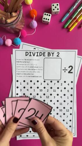 Division Game / Dots and Boxes Math Center by Rainbow Sky Creations
