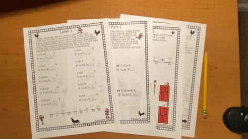 Back To School Escape Room: Two Variable Equations: 6th/7th Grade Math ...