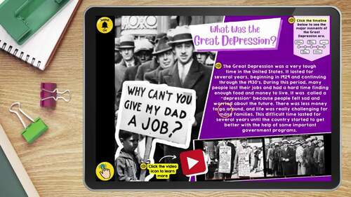 The Great Depression The Dust Bowl New Deal US History Curriculum 5th Grade