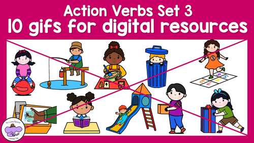 Animated GIFs Verbs SET 3 | Action Words GIF by Little Patches Learning ...
