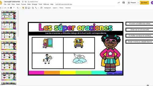 Centros de Oraciones BUNDLE Digital Sentences in Spanish | TPT