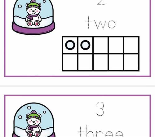 Pre-K, Kindergarten Winter Number Recognition Mats by A Sparkly Classroom