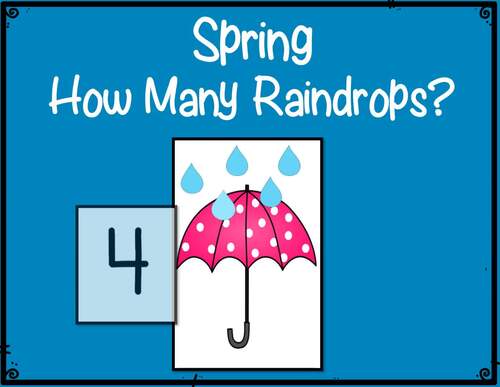 Spring Counting Games: How Many Raindrops? by The Teaching Scene by Maureen