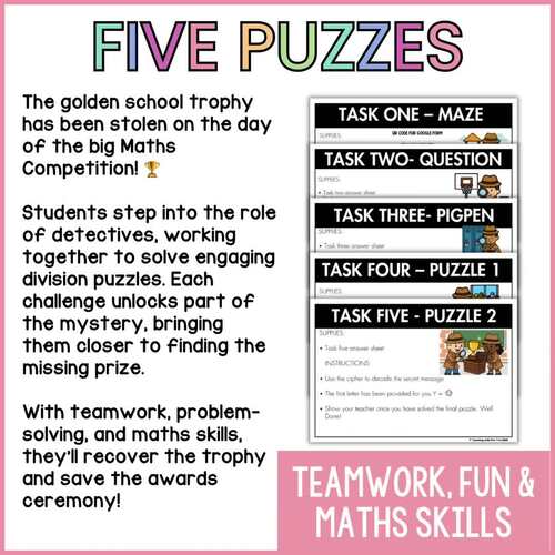 Division Escape Room - The Case of the Missing Trophy - Year 3-5 Math ...