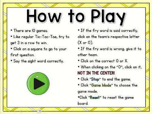 Fry Words Tic-Tac-Toe Complete Bundle by Teacher Gameroom | TPT