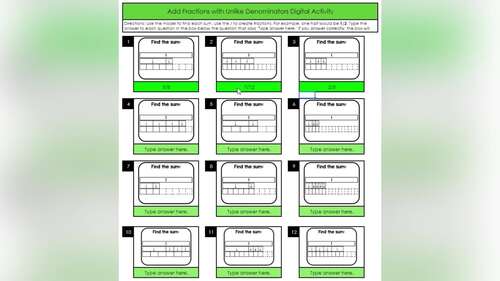 Add and Subtract Fractions Digital and Printable Activities Bundle