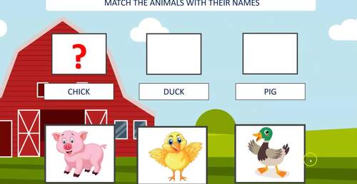 Farm Animals Matching Game - PowerPoint Activity by Printables Granny