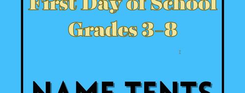 First Week of School Name Tent Activity-Collaboration & Community Building