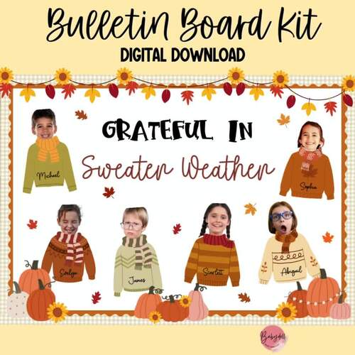 Cozy Sweater Fall Bulletin Board Kit | Editable September Classroom ...
