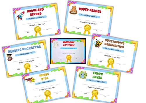 End of the Year Awards Certificates Autofill Class Awards & Graduation ...