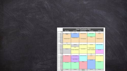Class Schedule Template Editable | Teacher Timetable | Microsoft Excel ...