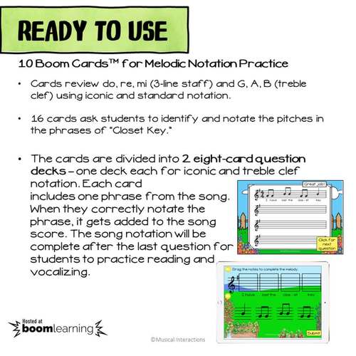 Build-a-Song Melodic Edition "Closet Key" Distance Learning Boom Cards