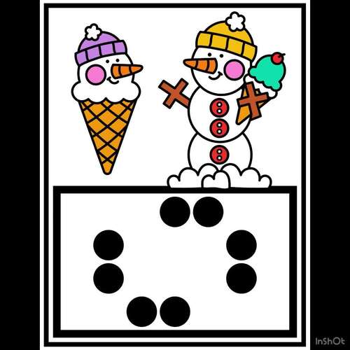 Snowman Ice Cream Number Talk Cards | Subitizing & Counting 1–10