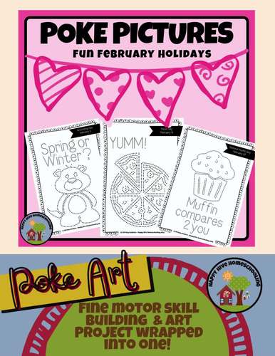 Push Pin Poke Art - February Holidays by Happy Hive Homeschooling