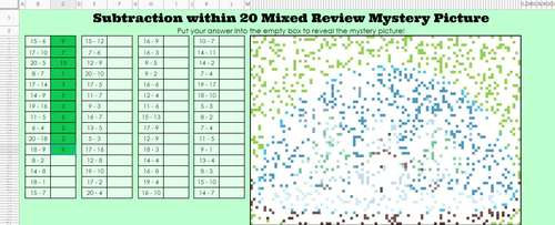 Winter Digital Mystery Picture for Subtraction within 20 | January ...