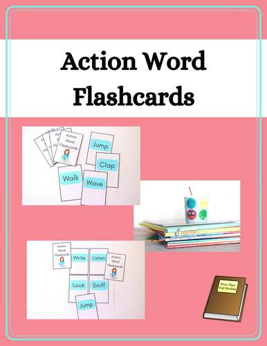 Action Word Flashcards by More Than Just Reading | TPT