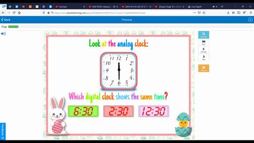 Easter Telling Time to the Hour and Half-Hour Match Digital and Analog ...