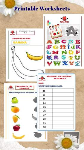 General Awareness Worksheets For Preschool by RUMA MISS | TPT
