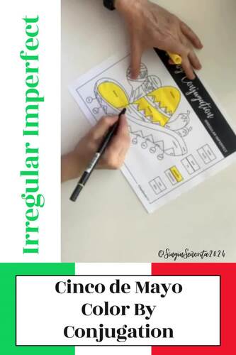 Cinco de Mayo Color By Conjugation Irregular Imperfect by SinginSeñorita