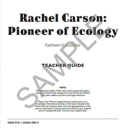 Rachel Carson: Pioneer of Ecology Novel Units® Teacher Guide Novel Study