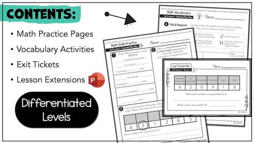 Whole Numbers & Place Value - iReady Math 4th Grade Unit 1 Complete Bundle