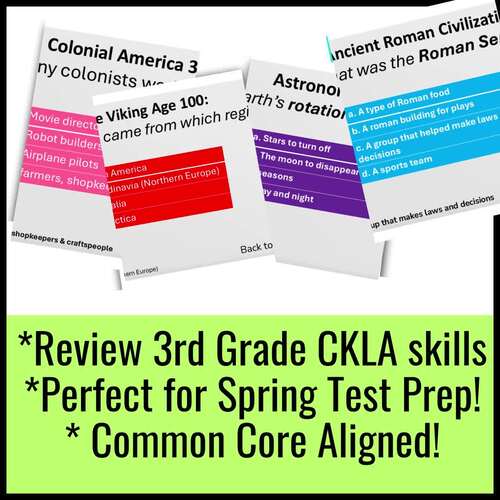 3rd Grade CKLA Review Game | Full Year Jeopardy Game | End of Year Review