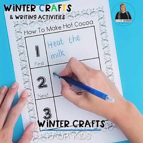 January Winter Crafts and Writing Activities Penguin Polar Bear Snowman