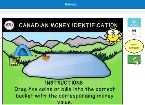 Canadian Money Coins and Bills Identification Boom Cards™ Math Activity 2nd