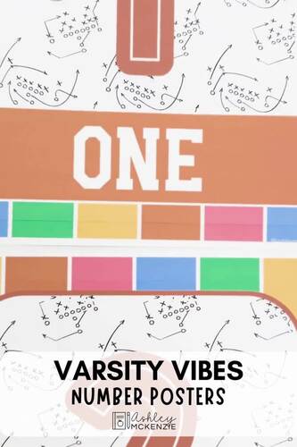 Number Posters with Ten Frames Editable Sports Theme Classroom Decor