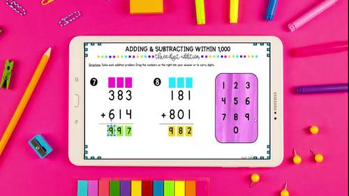 Adding & Subtracting within 1000 - 3rd Grade Math - Print & Digital 3 ...