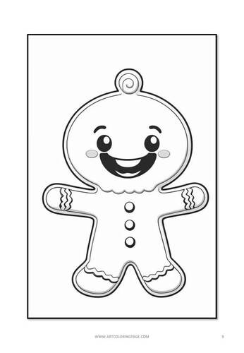Gingerbread Man Coloring Sheet Vol. 2 – Sweet Holiday Fun in Every Page