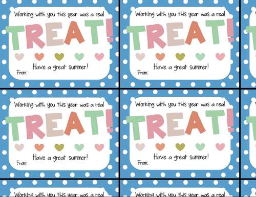 Rice Krispies Treats End of Year Gift Tag- Working with you this year ...