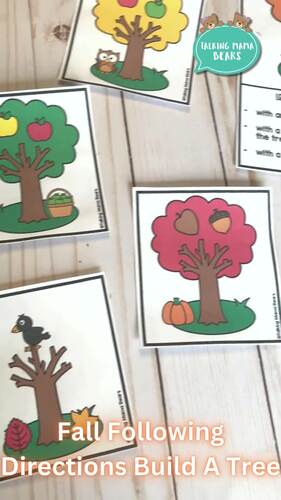 Fall Following Directions & Describing Build A Tree Activity | TPT