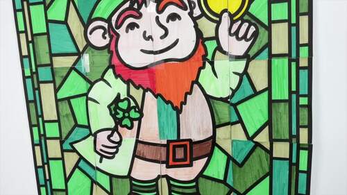 50% OFF St. Patrick's Day Stained Glass Collaborative Poster for Door Decor